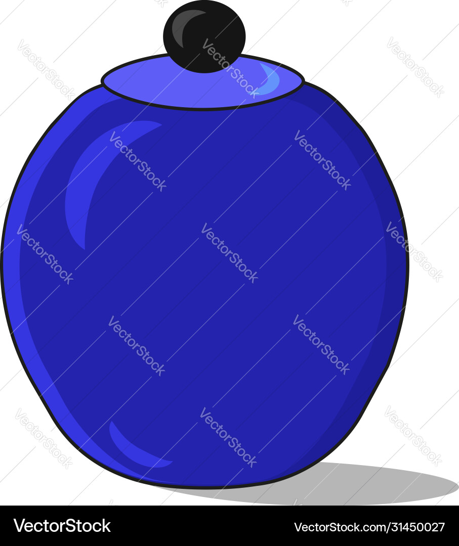 Blue jar on white background Royalty Free Vector Image