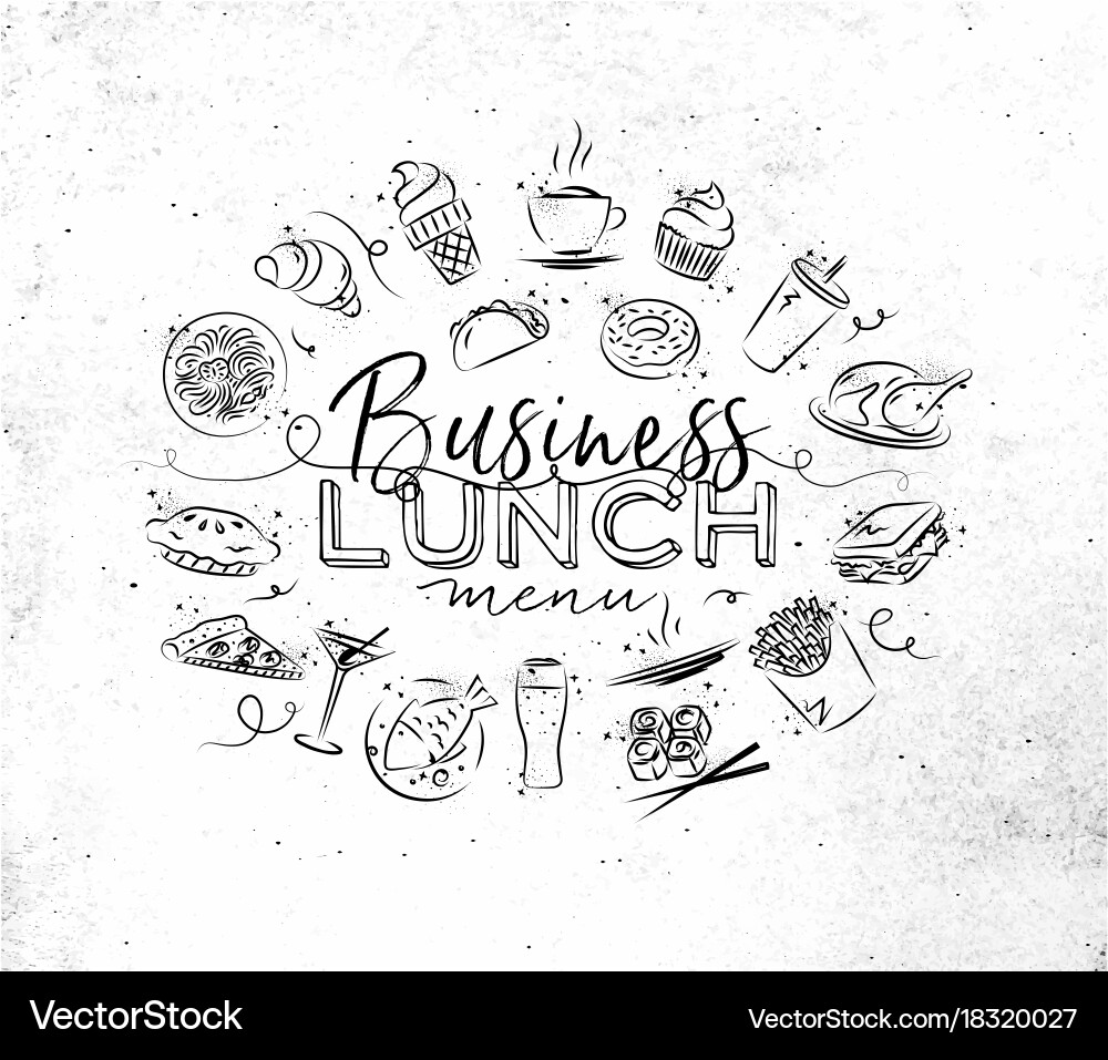 Business Lunch Sketch Royalty Free Vector Image