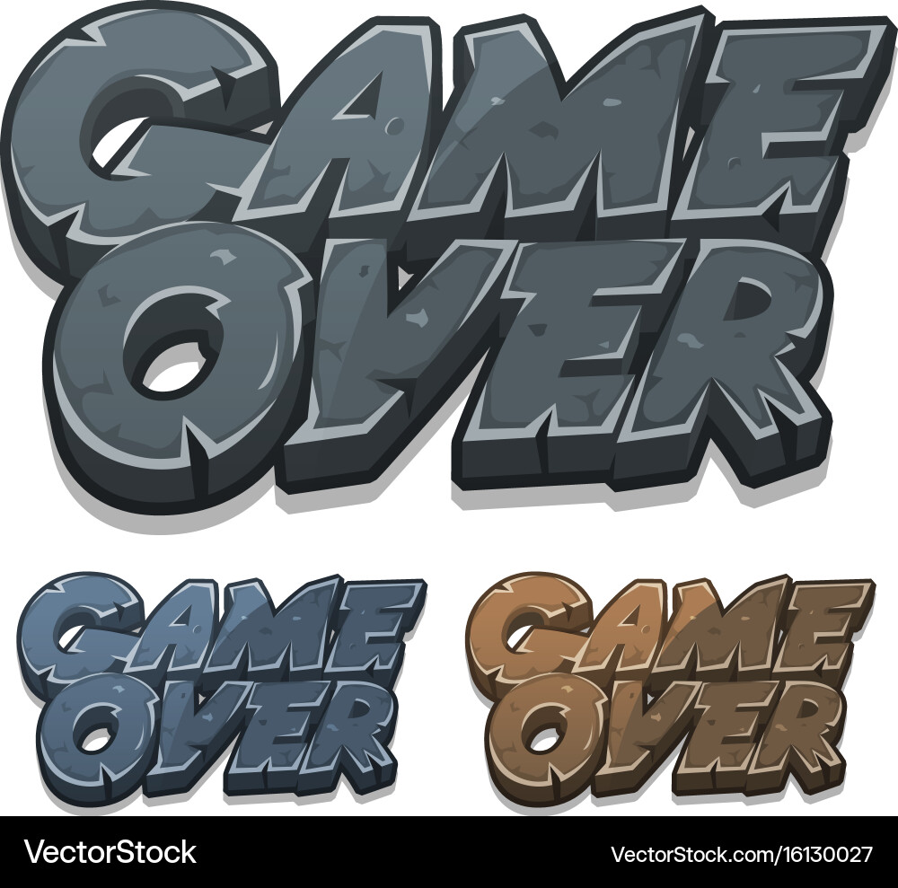 Cartoon game over icon for ui Royalty Free Vector Image