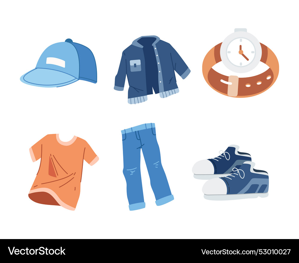 Clothing and accessories set Royalty Free Vector Image
