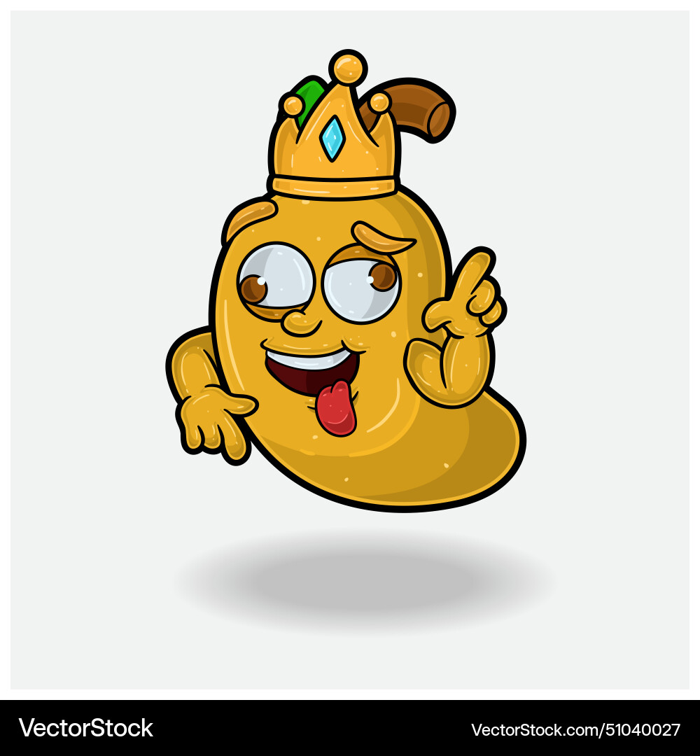 Crazy expression with mango fruit crown mascot Vector Image