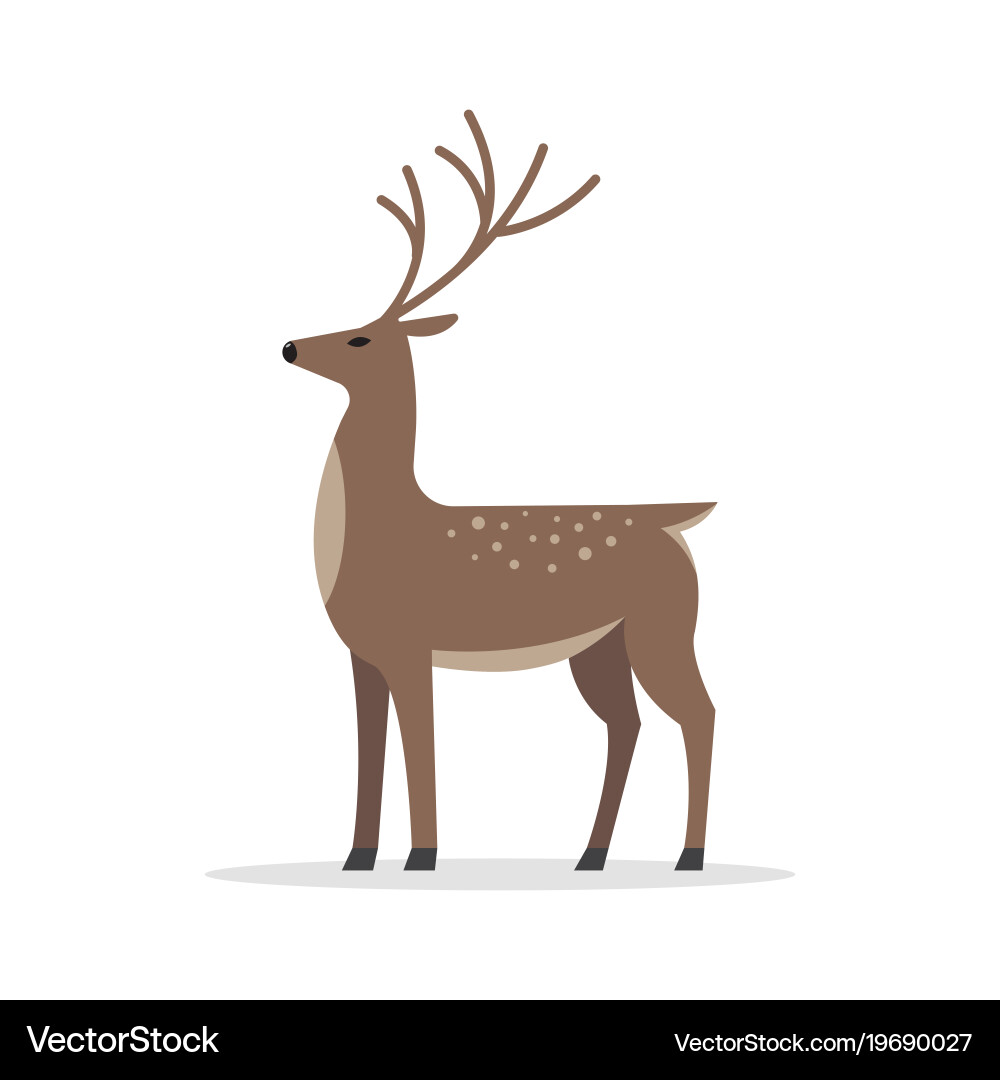 Deer male flat isolated on white background Vector Image