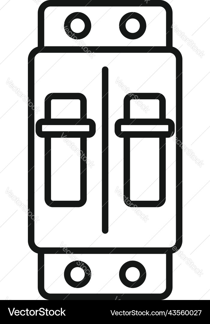 Electric breaker icon outline circuit box Vector Image