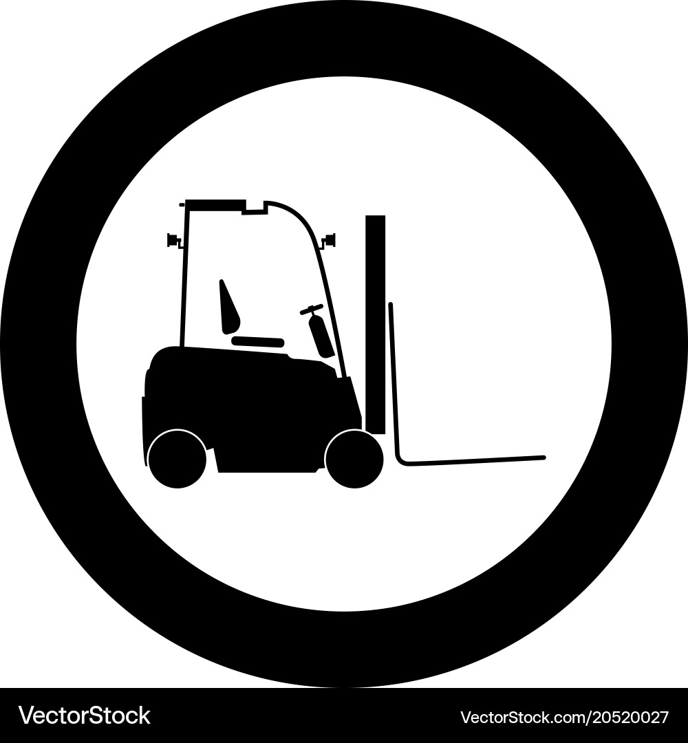 Electric loader icon black color in circle Vector Image