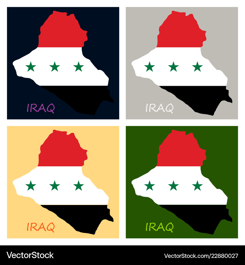 Flag map of iraq Royalty Free Vector Image - VectorStock
