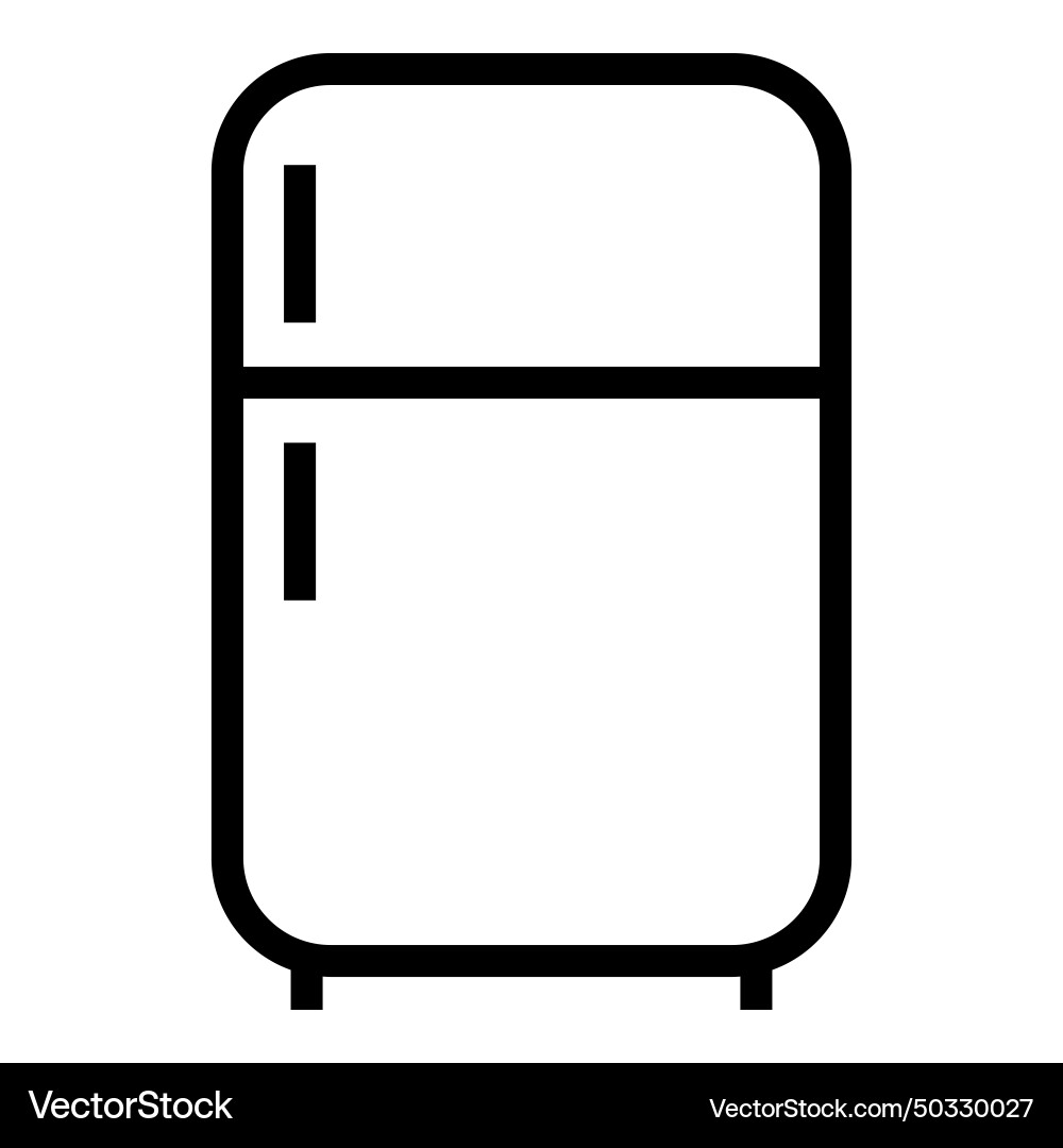 Fridge flat icon isolated on white background Vector Image