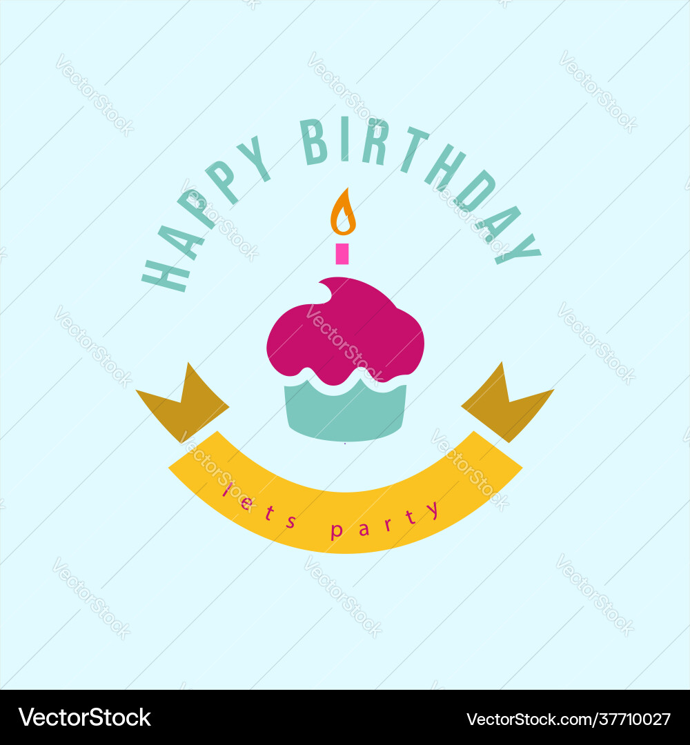 Happy birthday sticker label Royalty Free Vector Image