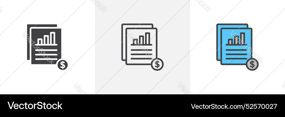 Income statement icon set on white background Vector Image