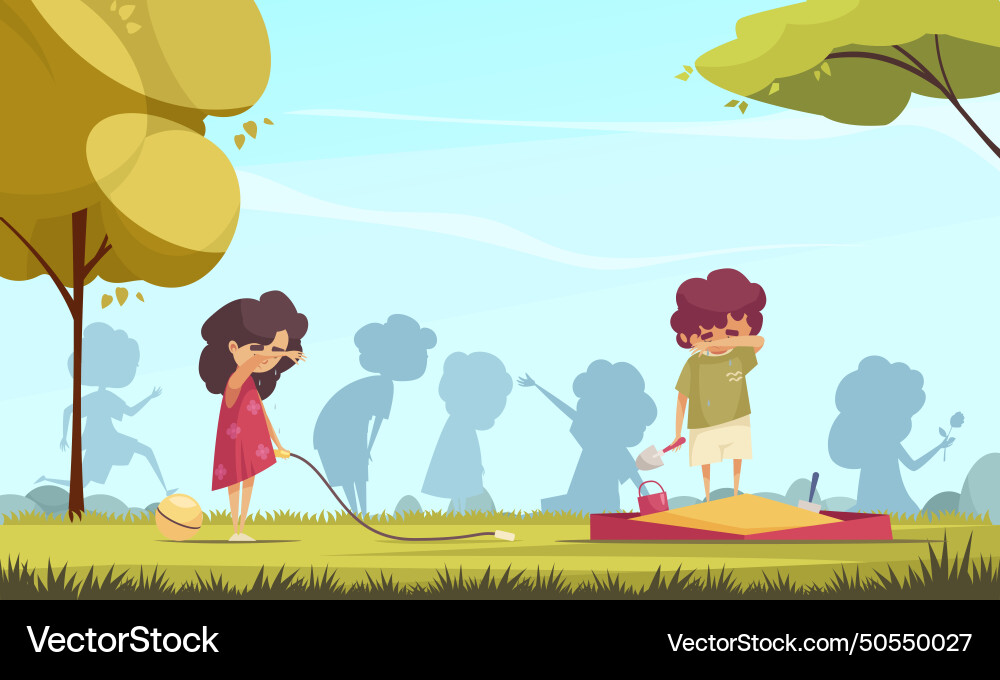 Lonely children background Royalty Free Vector Image