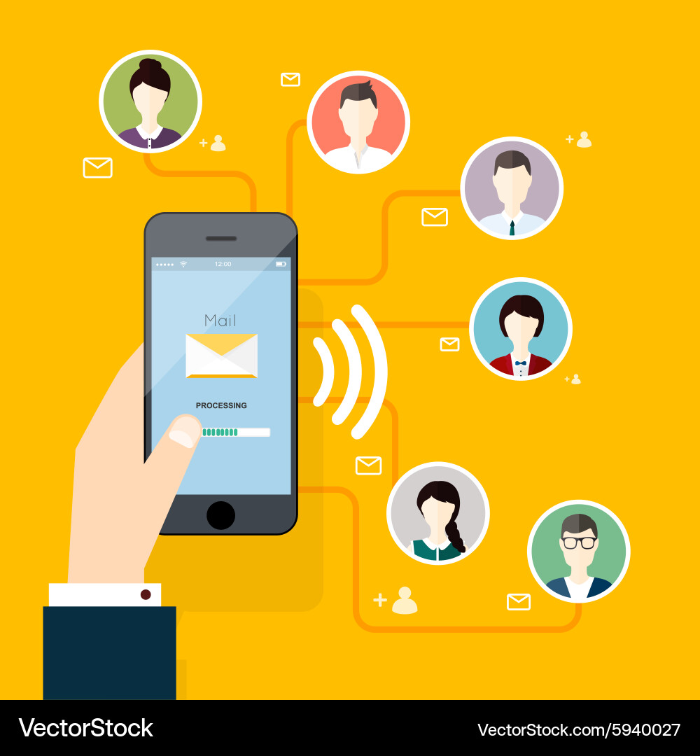 Marceting concept of running email campaign Vector Image
