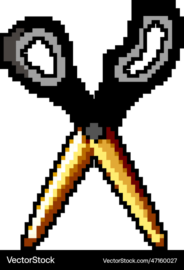 Paper scissor cut game pixel art Royalty Free Vector Image
