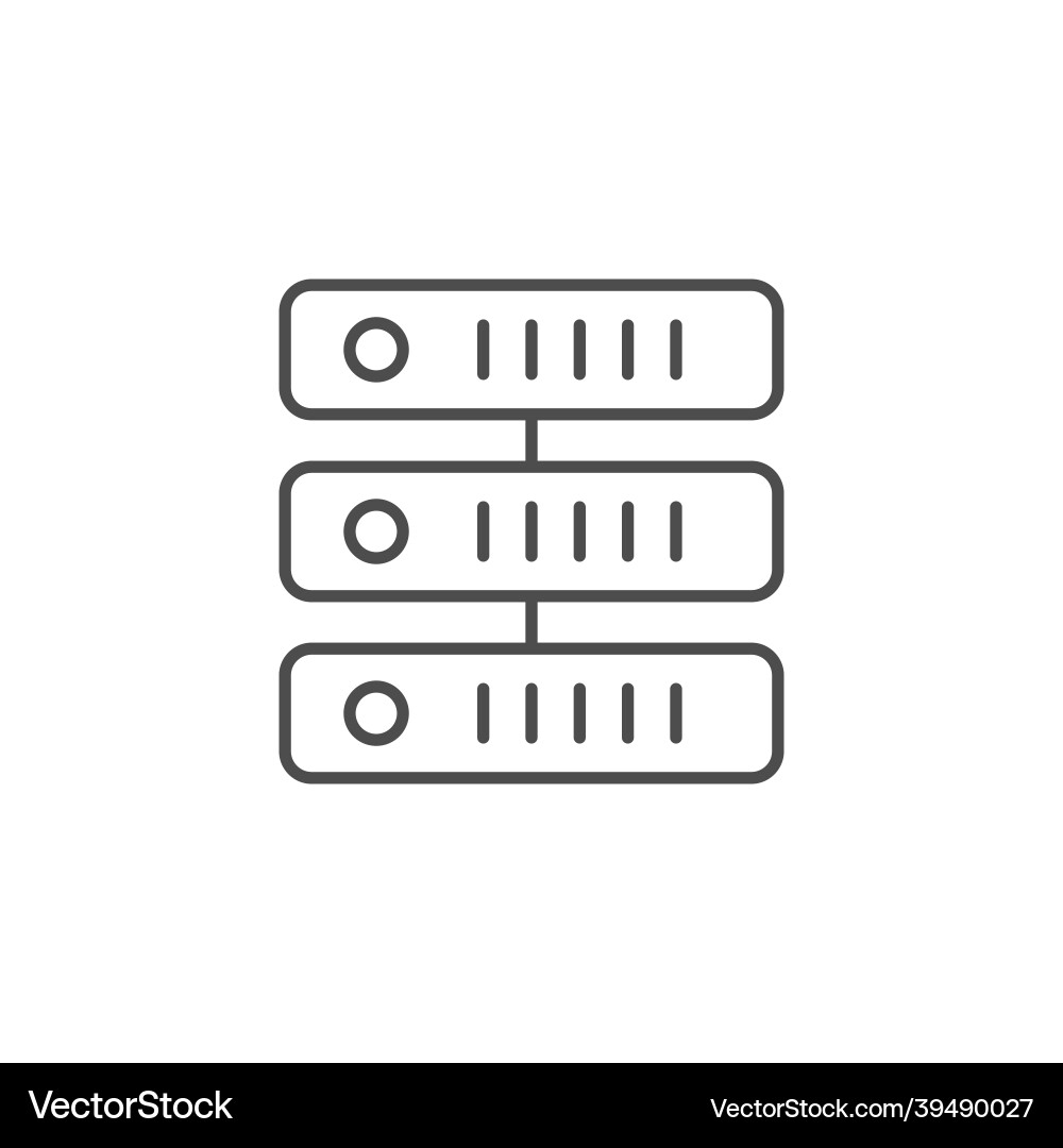 Server equipment line outline icon Royalty Free Vector Image