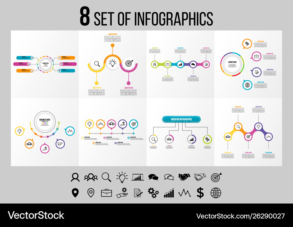 Set of infographics elements design template Vector Image