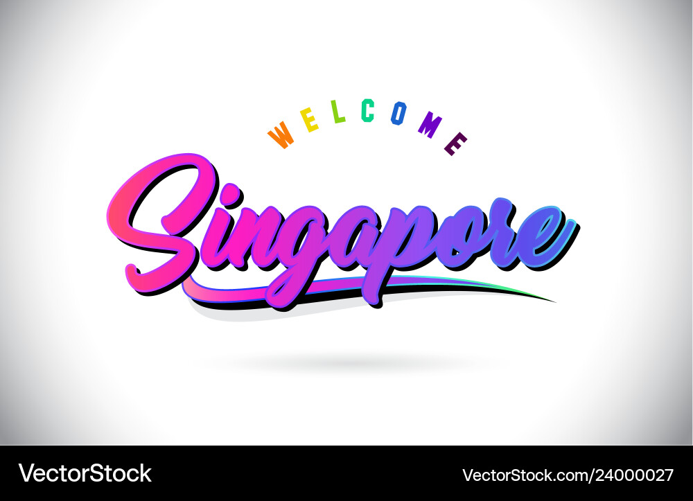 Singapore welcome to word text with creative Vector Image