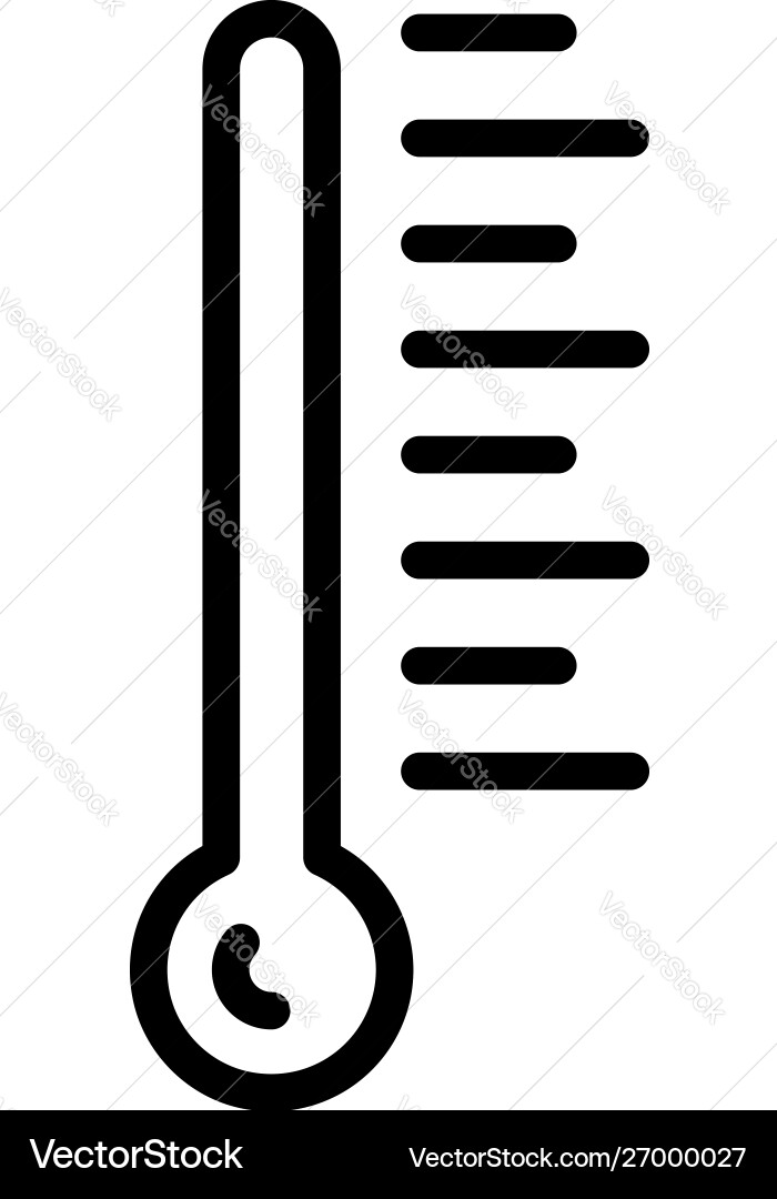 Thermometer icon outline style Royalty Free Vector Image