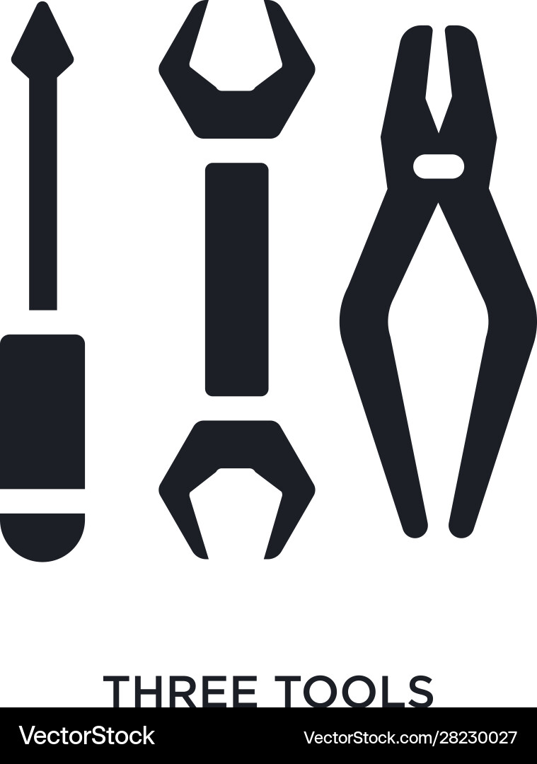 Three tools isolated icon simple element from Vector Image