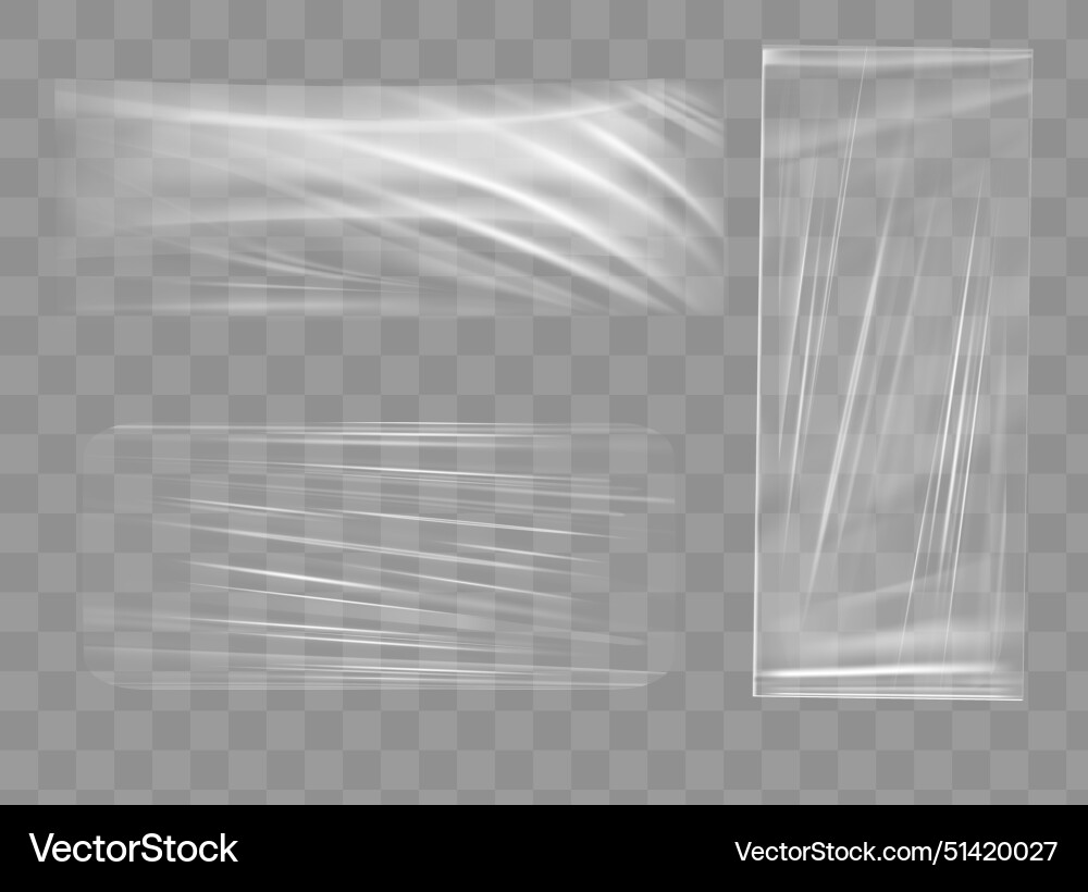 Transparent glossy polyethylene plastic warp Vector Image