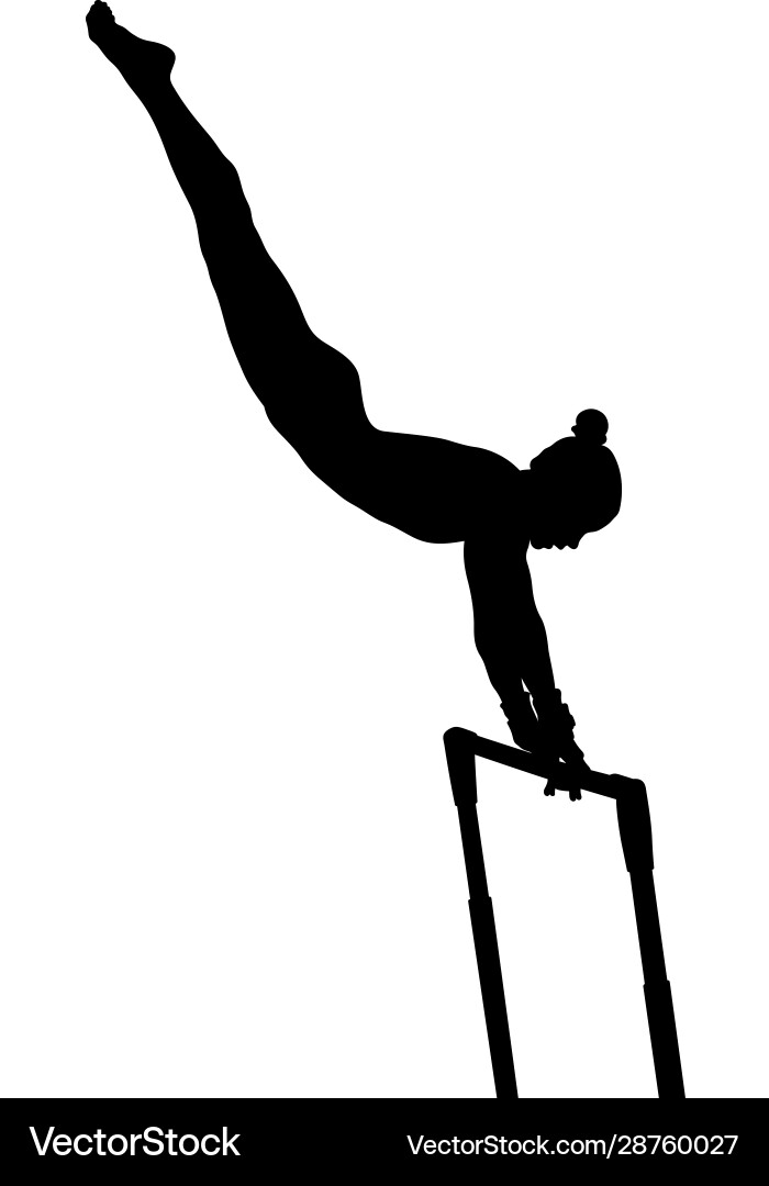 Uneven bars exercise woman gymnast Royalty Free Vector Image