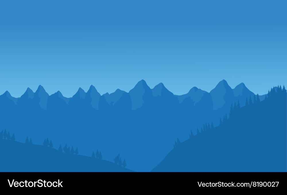 View of many mountain Royalty Free Vector Image