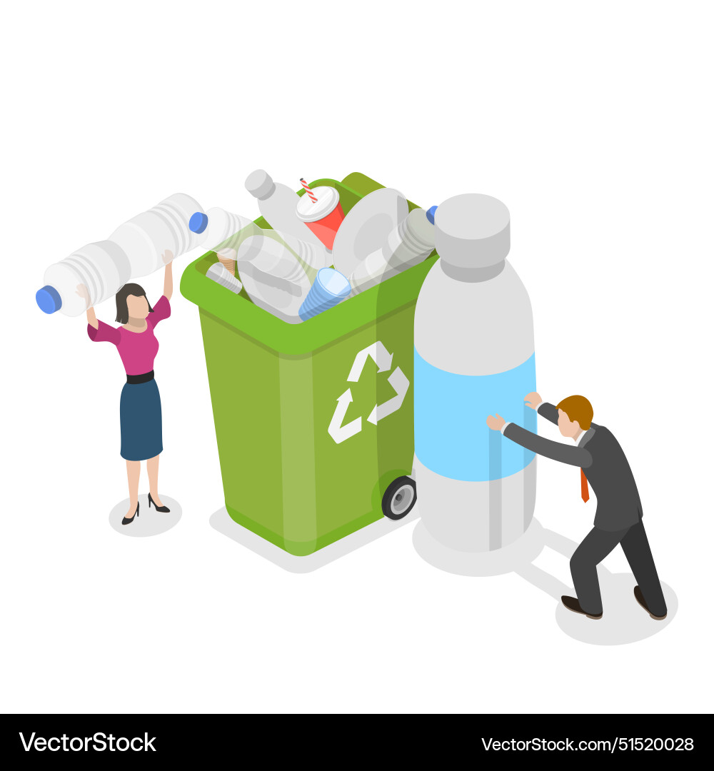 3d isometric flat of eco friendly Royalty Free Vector Image