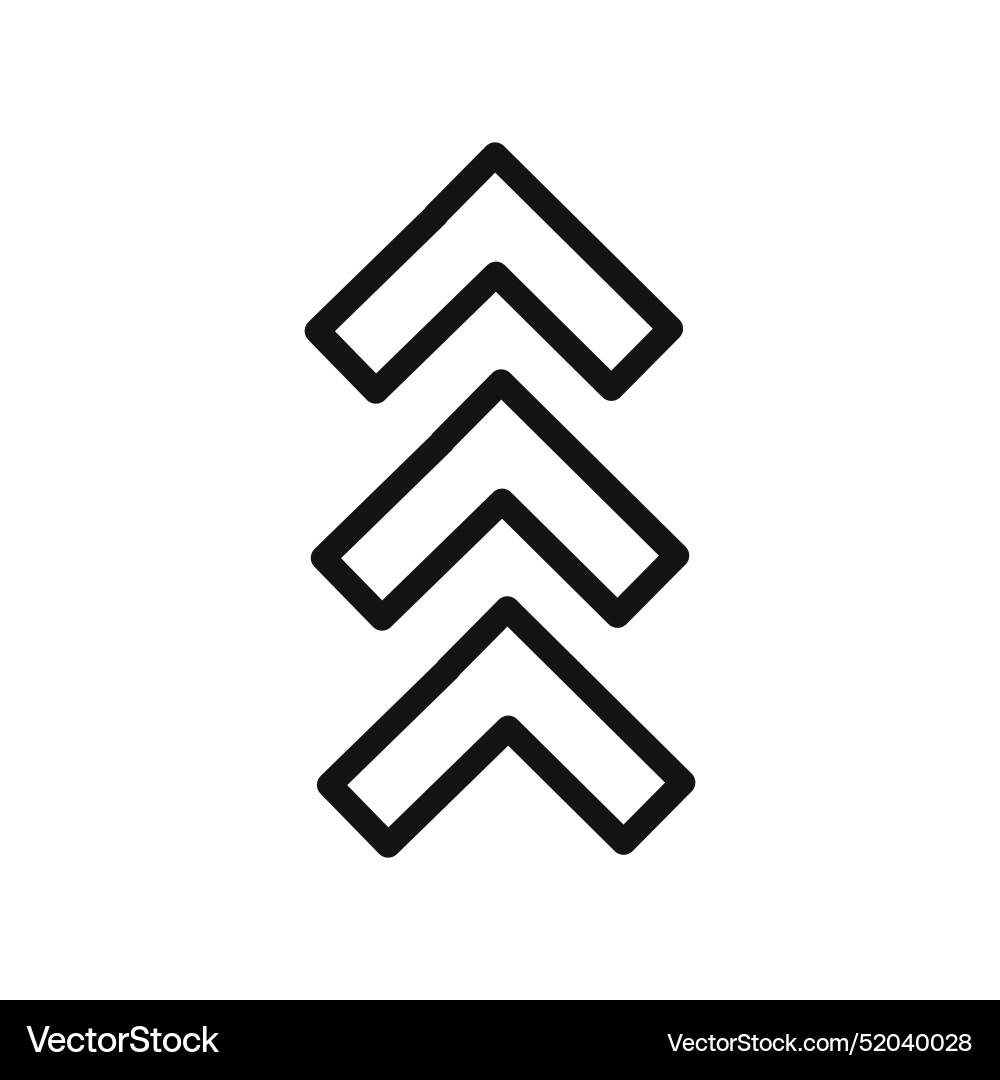 Arrow chevron icon black and white sign Royalty Free Vector