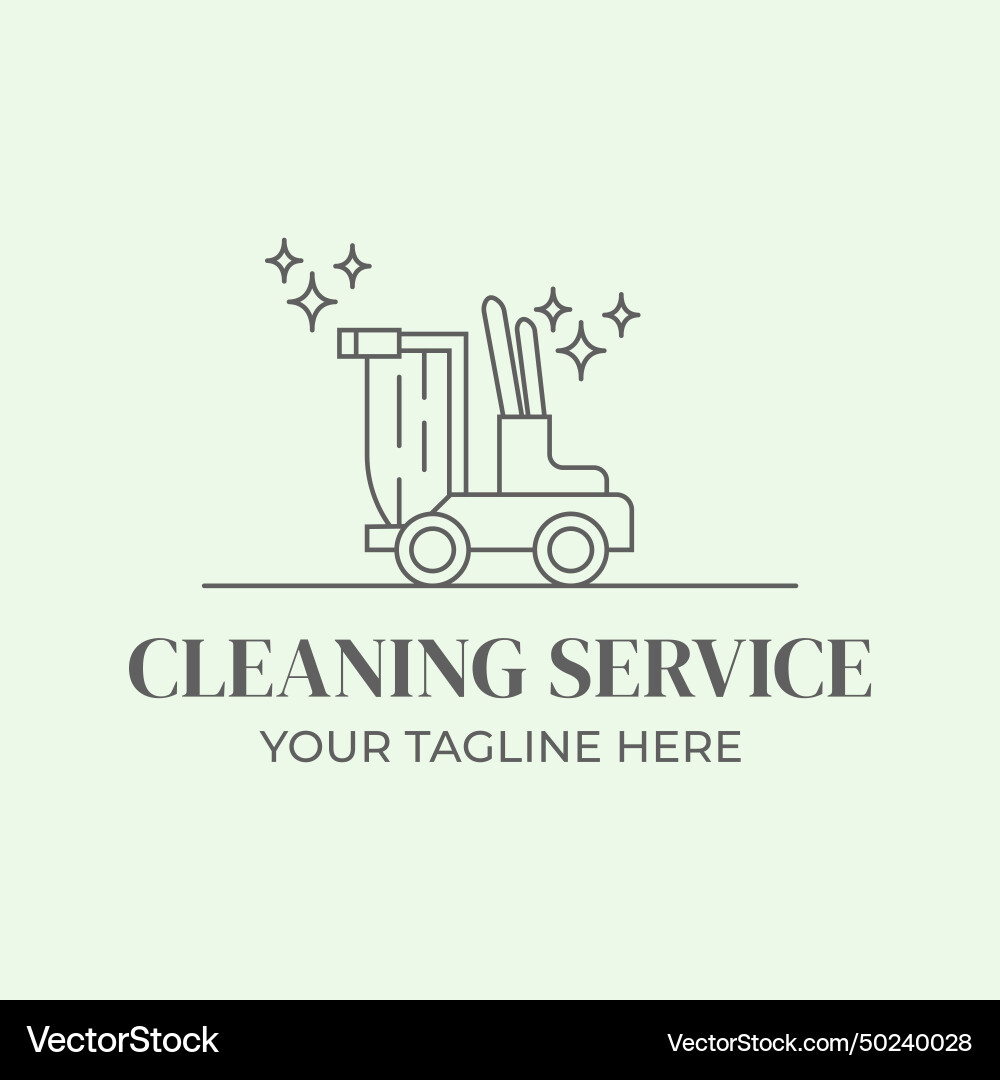 Cleaning service line design minimalist creative Vector Image