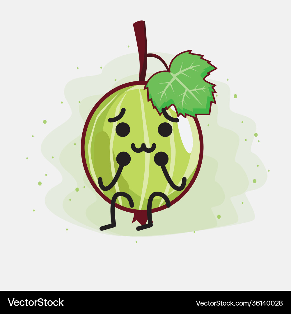 Cute gooseberry fruit mascot character Royalty Free Vector