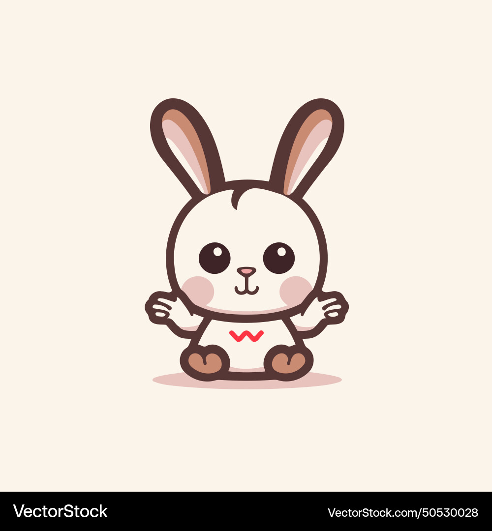 Cute rabbit cartoon character in a flat style Vector Image