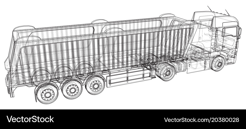 Dump truck isolated white Royalty Free Vector Image