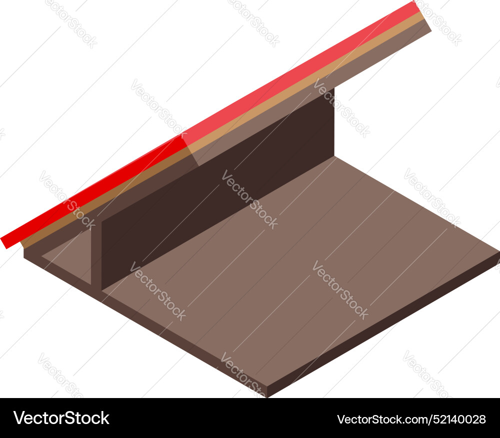 Empty barn building with red roof isometric Vector Image