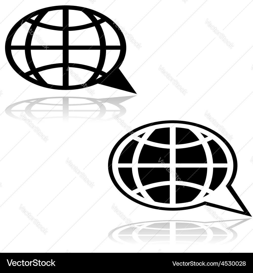 Global talk Royalty Free Vector Image - VectorStock