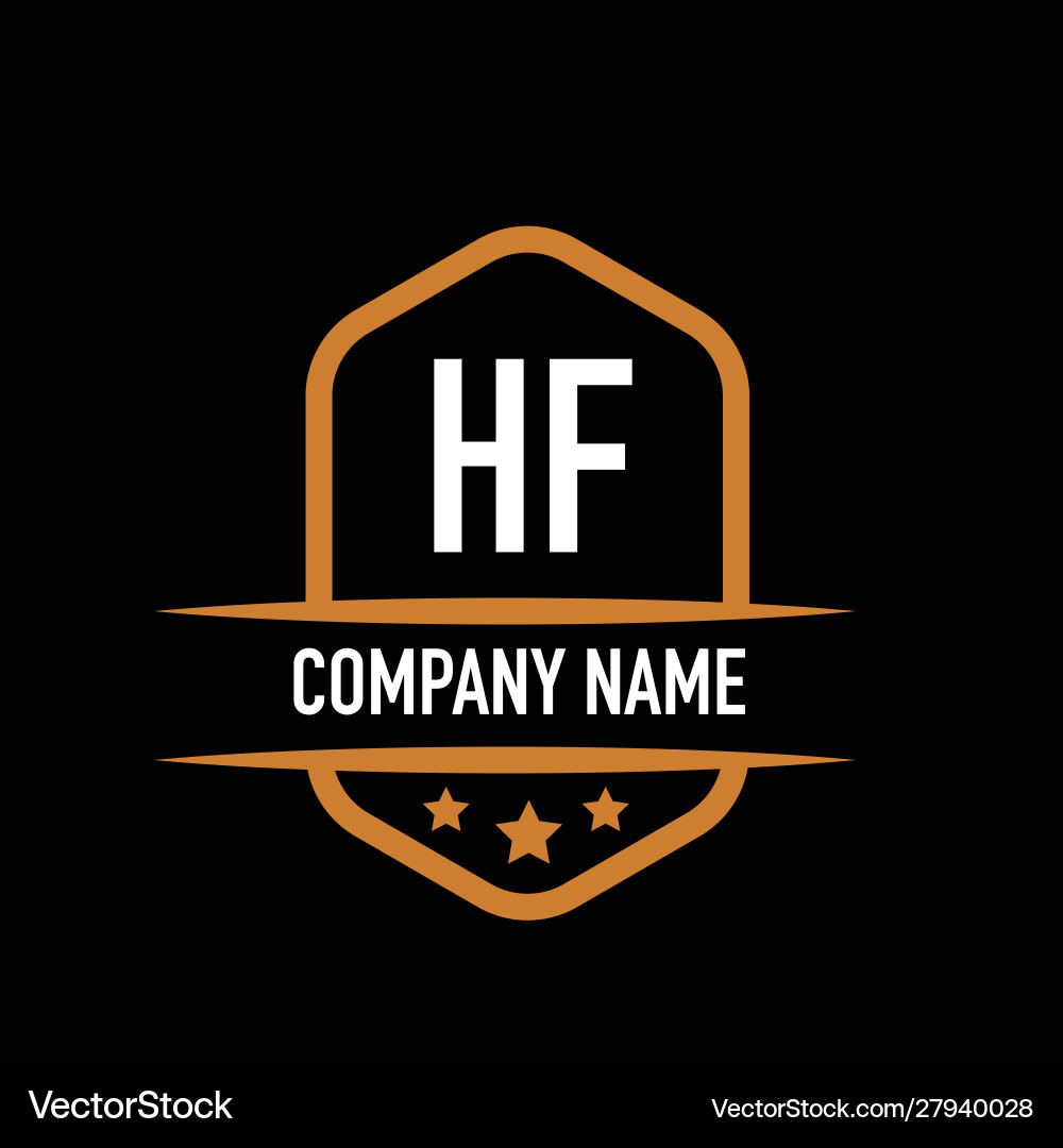 Initial letter hf vintage logo concept graphic Vector Image