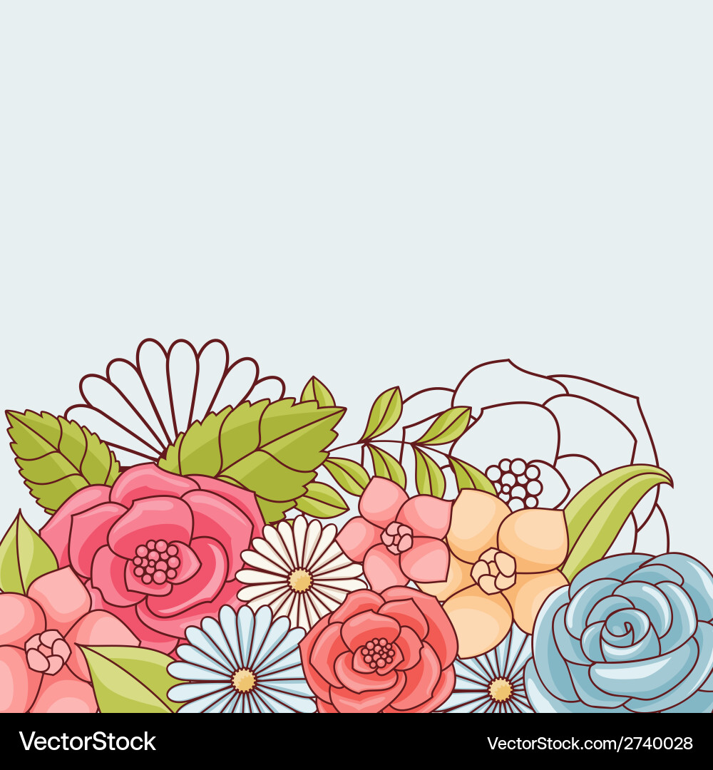 Invitation card with flowers Royalty Free Vector Image