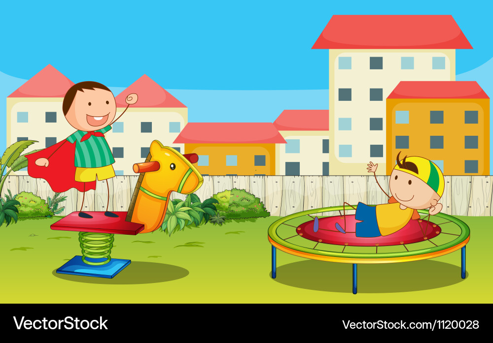 Kids playing Royalty Free Vector Image - VectorStock