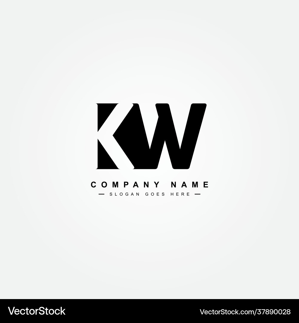 KW Initial Letter Logo - Modern Business Identity Vector Image