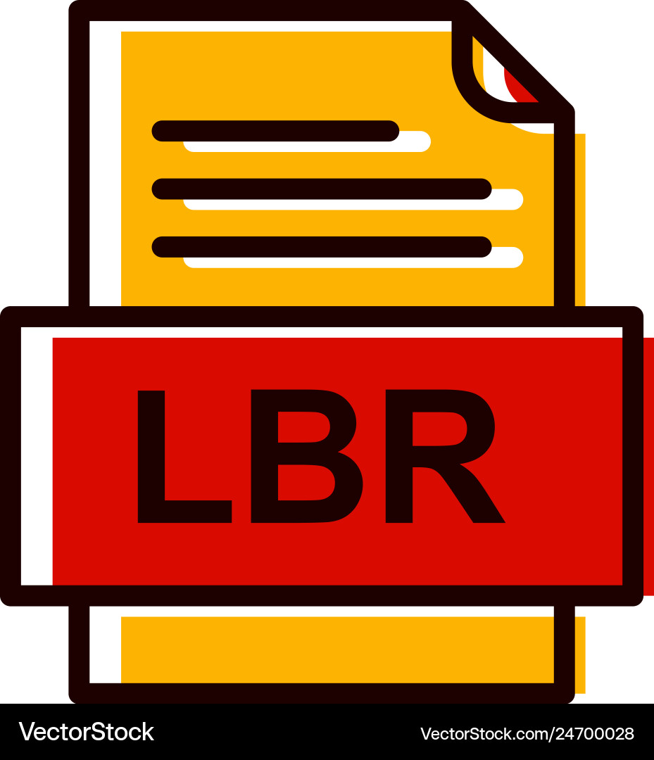 Lbr file document icon Royalty Free Vector Image