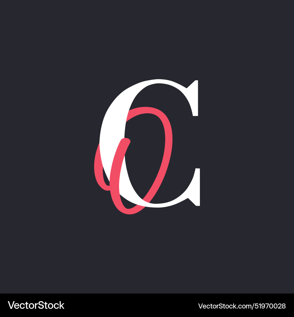Letter co logo perfectly blended initials Vector Image