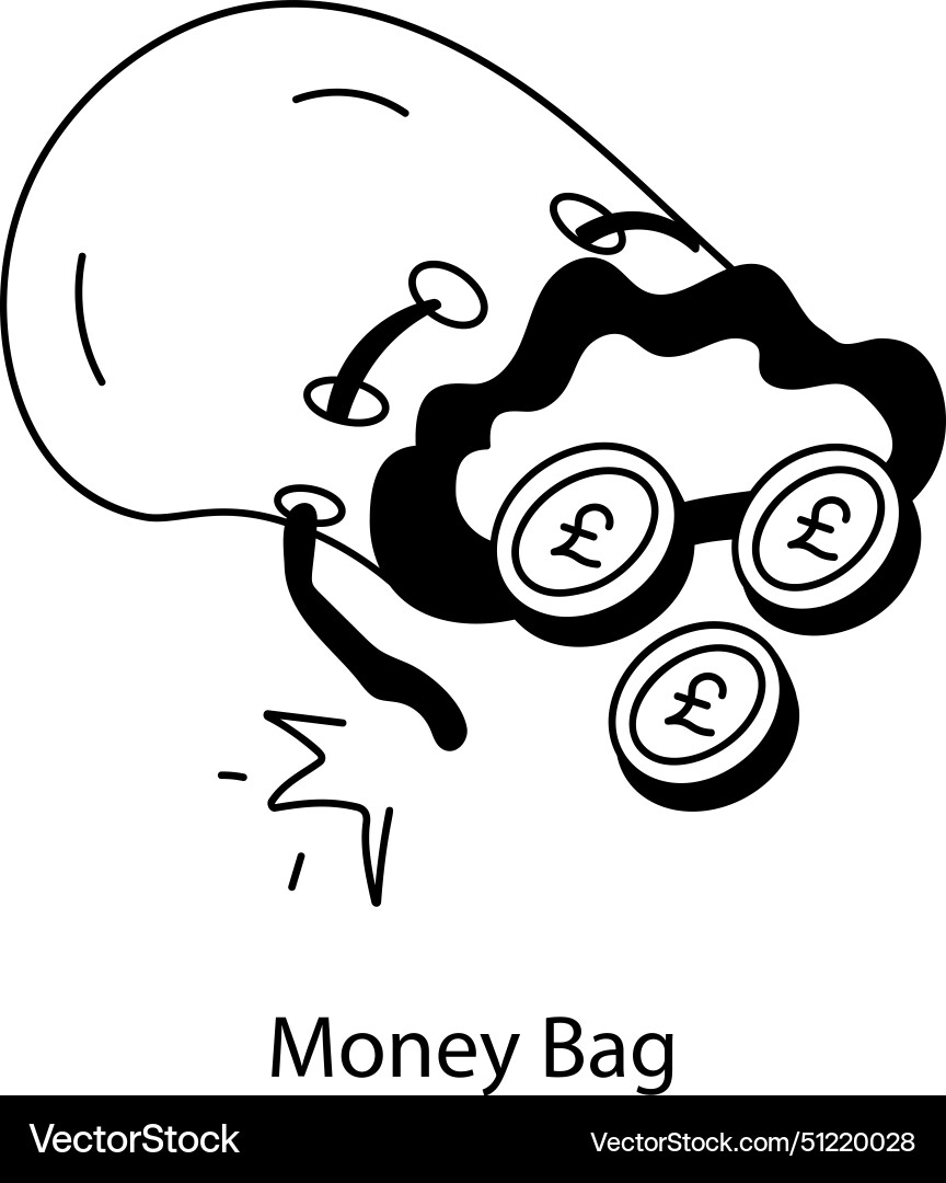 Money bag Royalty Free Vector Image - VectorStock