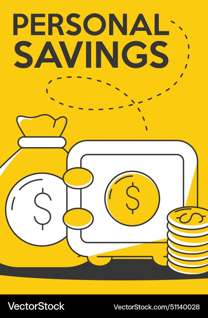 Money bag with cash safe poster Royalty Free Vector Image