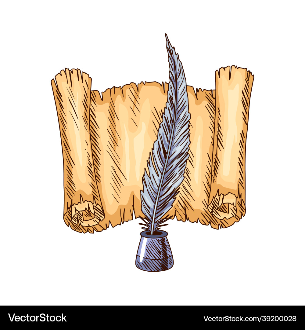 Old book scroll paper with vintage Royalty Free Vector Image