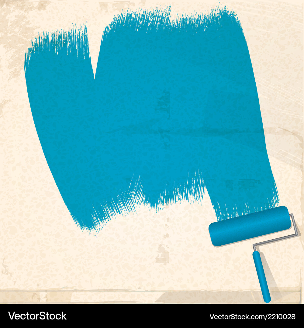 Paint and roller background Royalty Free Vector Image