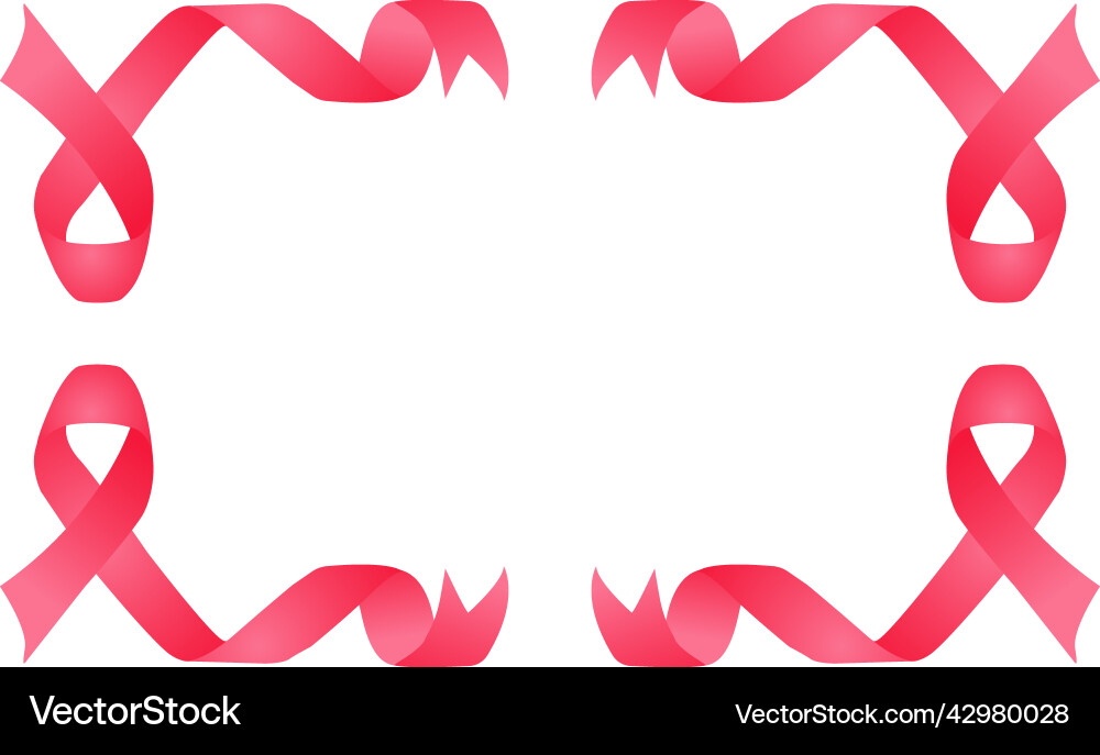 Pink color ribbon border design Royalty Free Vector Image