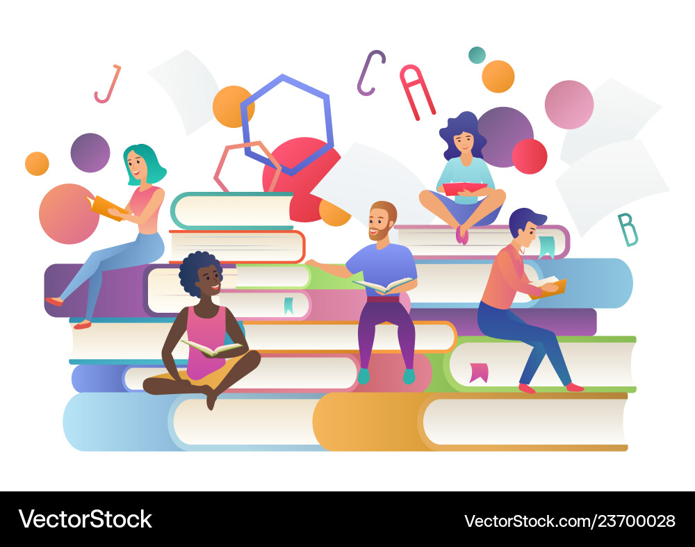 Read books concept education school study Vector Image