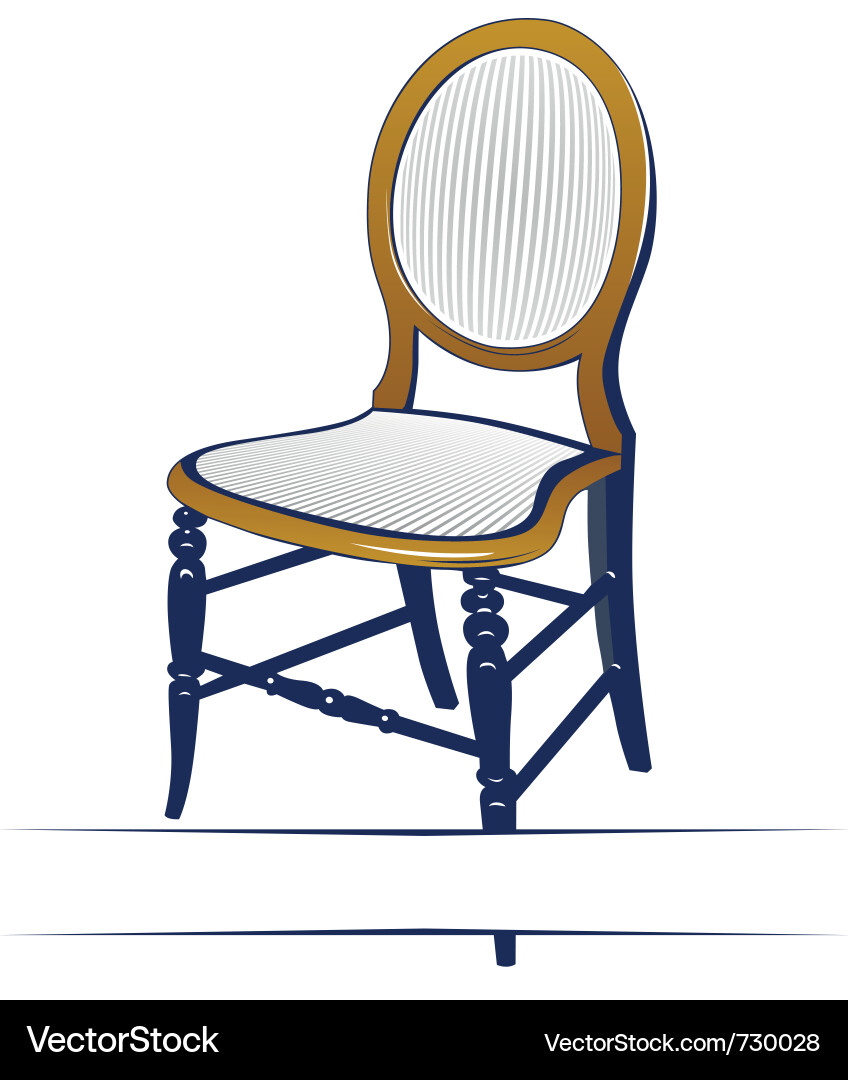 Retro wood chair Royalty Free Vector Image - VectorStock