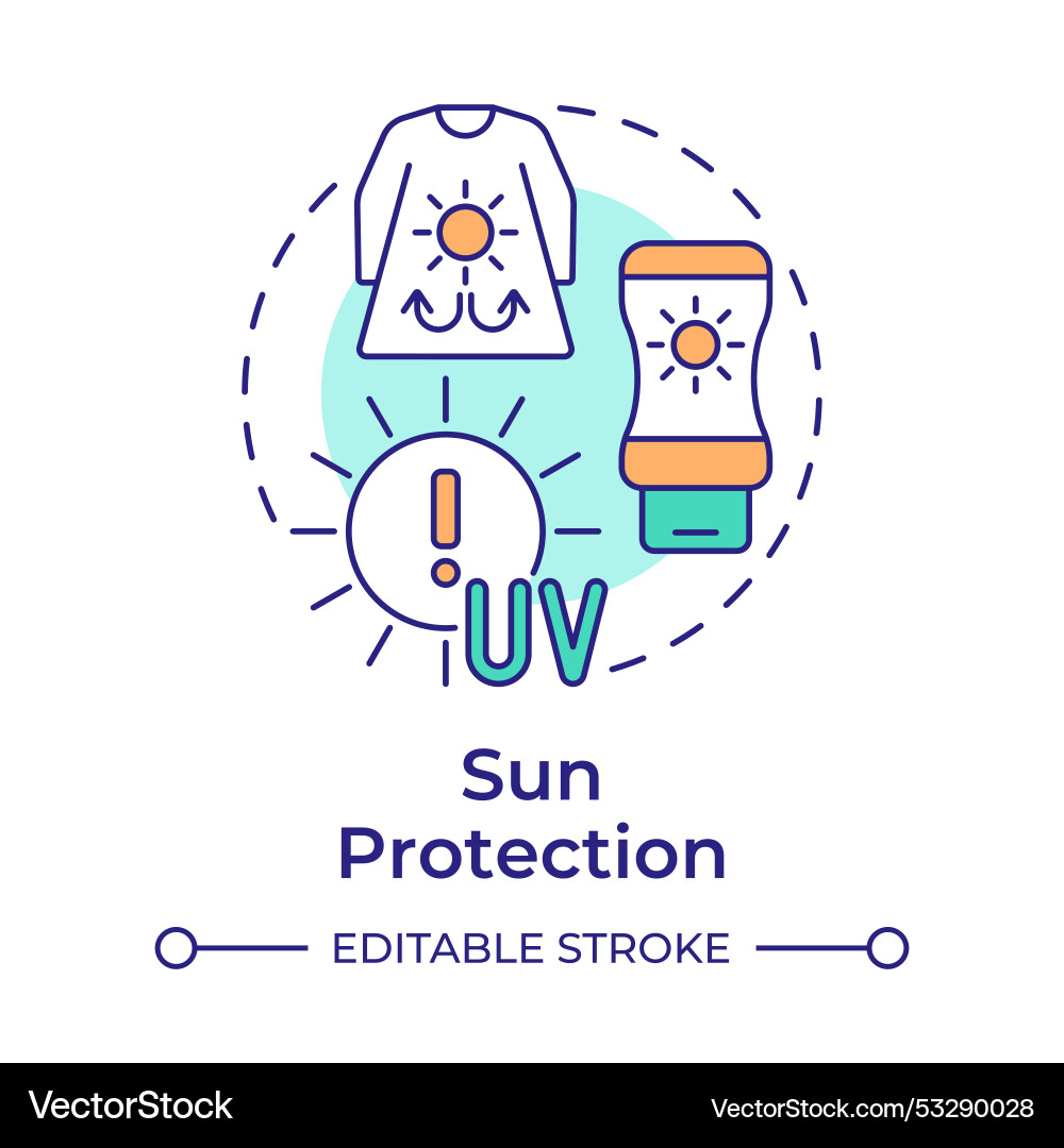 Sun protection multi color concept icon Royalty Free Vector