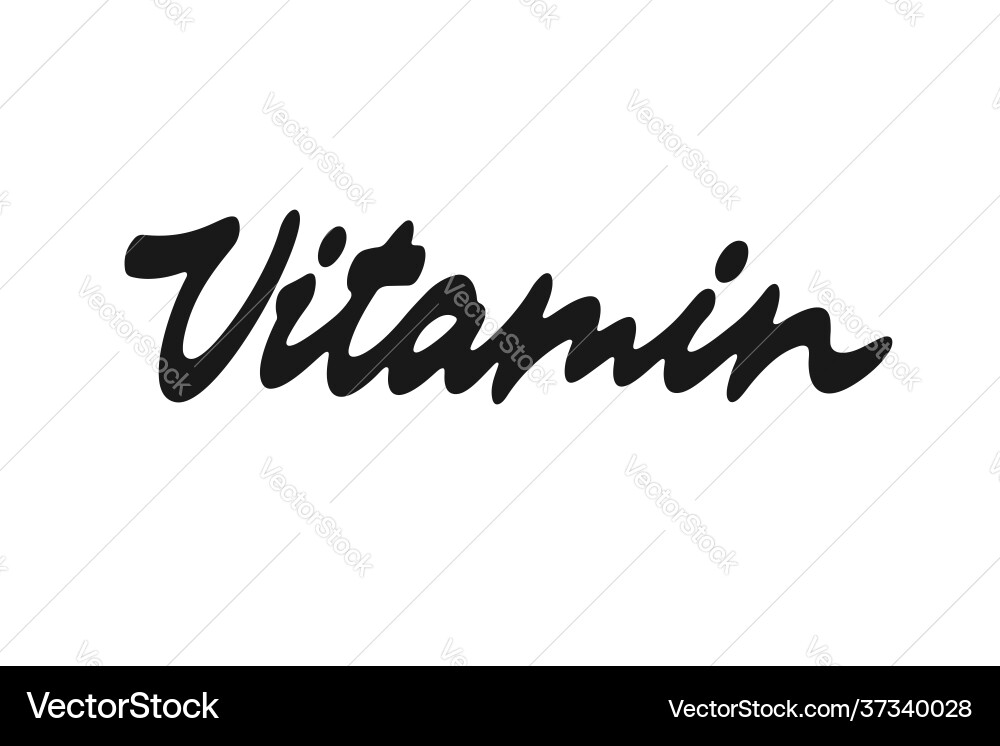 Vitamin lettering Royalty Free Vector Image - VectorStock