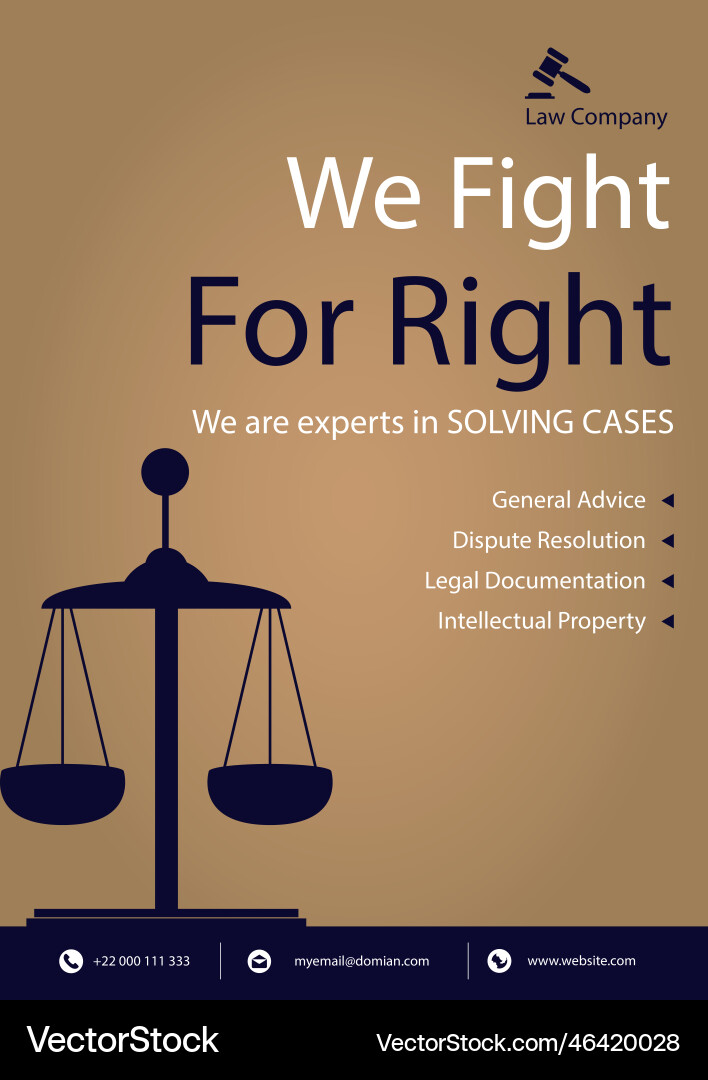 We fight for right flyer template design Vector Image