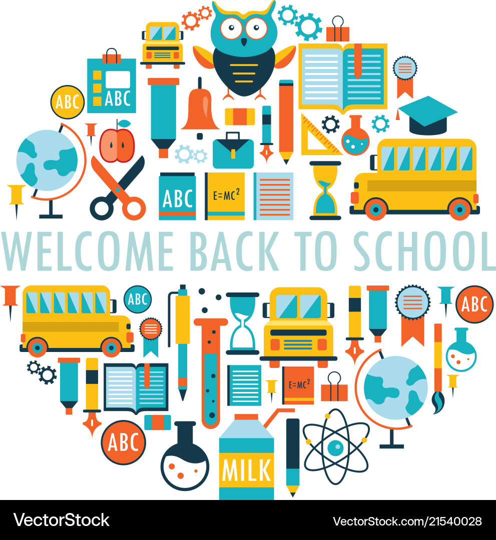 Welcome back to school background with study theme