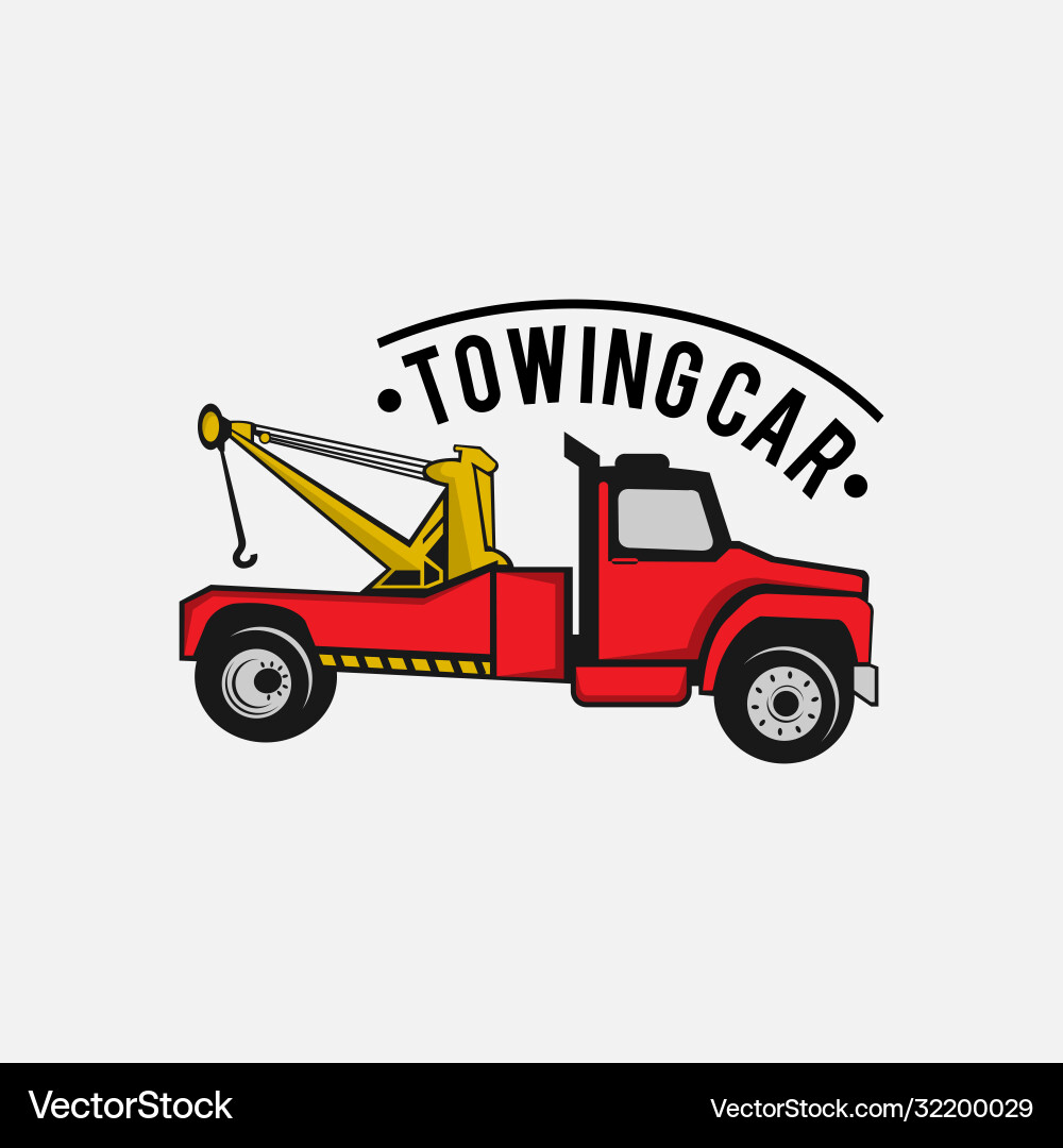Car tow truck emblems labels and design Royalty Free Vector
