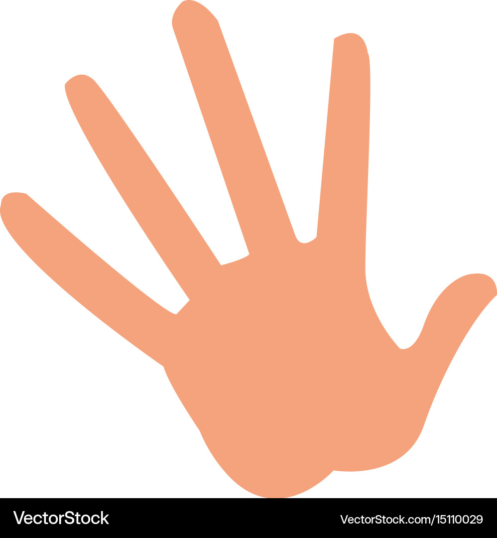 Cartoon hand showing the five fingers Royalty Free Vector